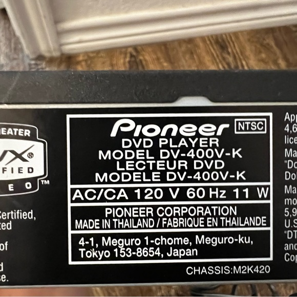 PIONEER | Other | Pioneer Dvd Player Dv40vk No Remote | Poshmark